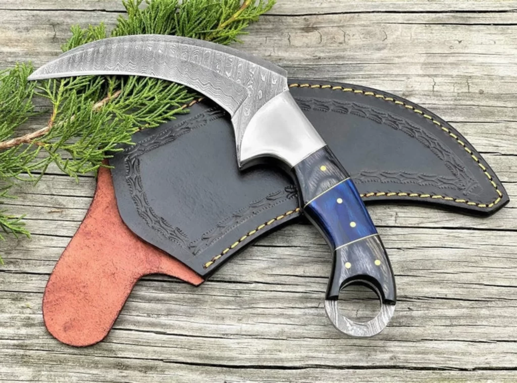 Combat Karambit Knife - Damascus Handmade Tactical Blade